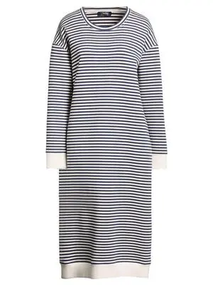 Max Mara Striped Long Sleeve Jersey Dress - No