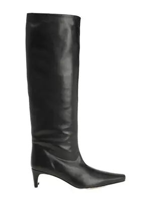 Staud Wally Low Heel Pointed Toe Boots - Black