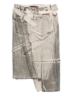 Ottolinger Denim Wrap Midi Skirt - Nude