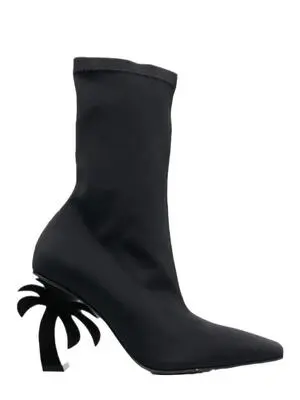 Palm Angels Calfskin Palm Ankle Boots - Black