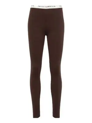 SPORTY  RICH Logo-waistband Knitted Leggings - No