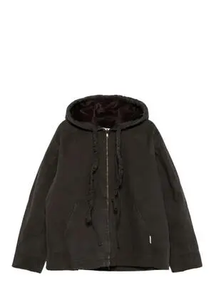 Ottolinger Reversible Zip-up Denim Jacket With Drawstring Hood - Cedar Brown