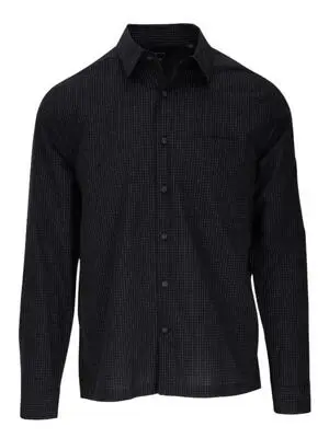 Vince Long Sleeved Checked Spread-collar Shirt - Coastal/bone
