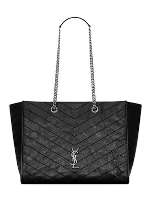 Saint Laurent Niki Shopping Bag In Vintage Leather - Black
