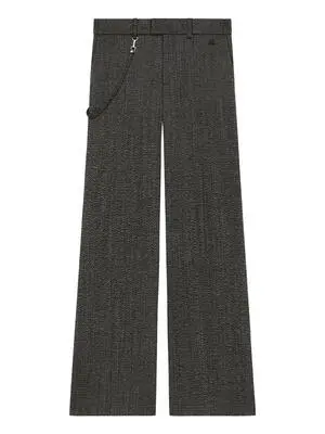 COURREGES Striped Wide-leg Trousers - Black