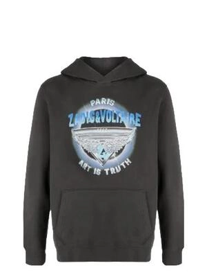 Zadig&Voltaire Logo Print Organic Cotton Blend Hoodie - Black