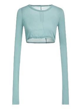 Rick Owens Sheer Mesh Cropped Top - Blue