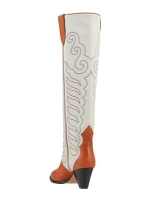 Isabel Marant Étoile Two-tone Suede Western Boots - White