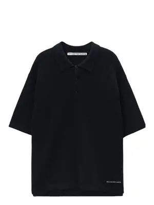 Alexander Wang Short-sleeved Knitted Polo Shirt - Black