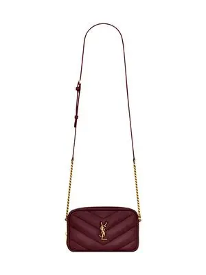 Saint Laurent Loulou Mini Camera Bag In Lambskin - Red