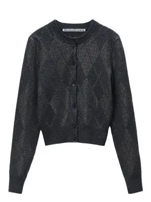 Alexander Wang Alexander Wang Diamond Pattern Cardigan Black