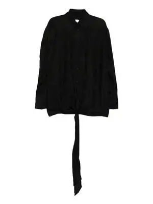 UMA WANG Front Tie Shirt - Black
