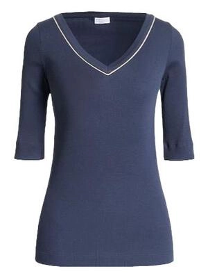 BRUNELLO CUCINELLI Brunello Cucinelli V-Neck T-Shirt With Appliqué And Trim
