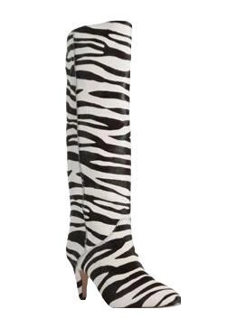 Isabel Marant Étoile Zebra Print Calf Hair High Heel Boots - Black