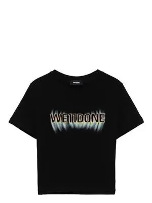 We11Done Logo Cropped T-shirt - Black