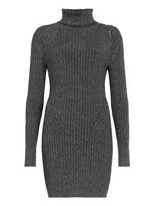 ALLSAINTS Ribbed Turtleneck Mini Dress - Black