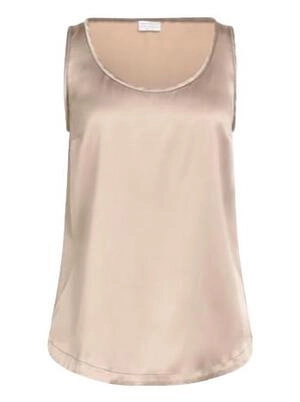 Brunello Cucinelli Sleeveless Satin Top With Appliqués - Nude