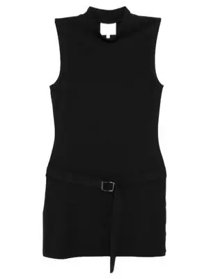 REFORMATION Jemma Sleeveless High Neck Belted Mini Dress - Black