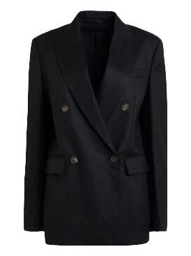 Brunello Cucinelli Double-breasted Cool Wool Blazer - Black
