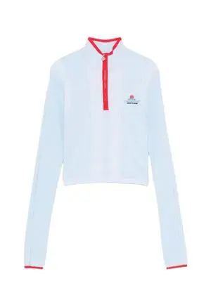 Casablanca Ribbed Zip-up Sweatshirt - Blue