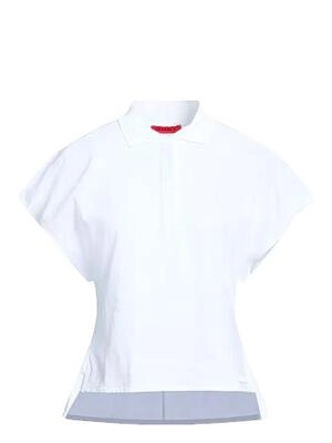 MAXCO. Short-sleeve Polo Shirt With Brand Logo And Side Slits - White