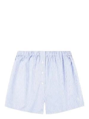 SPORTY  RICH Sporty & Rich Striped Button Shorts - Blue