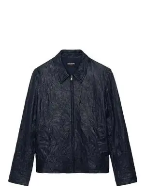 Zadig&Voltaire Zip-up Leather Jacket - Blue