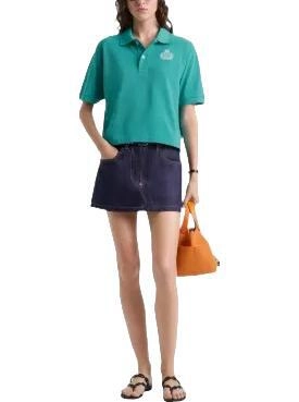 SPORTY  RICH Sporty & Rich Embroidered Crest Polo Shirt - Multicolor