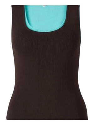 Staud Ribbed Knit Square Neck Tank Top - Black