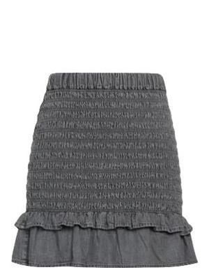 Isabel Marant Étoile Isabel Marant Etoile Denim Mini Skirt With Double Ruffled Hem Black