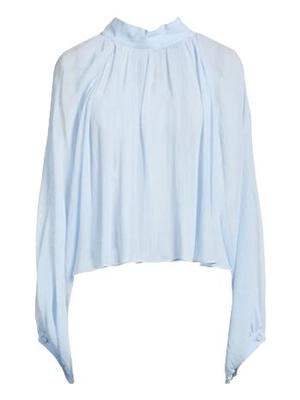 MAXCO. Max&co. Long Sleeve Crepe Top - Blue