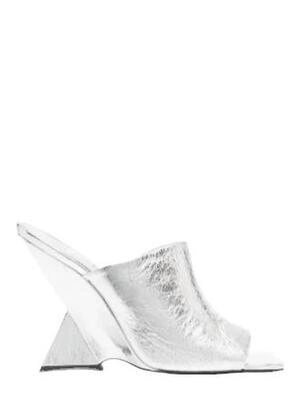 Attico Cheope 105mm Laminated Leather Mules - White