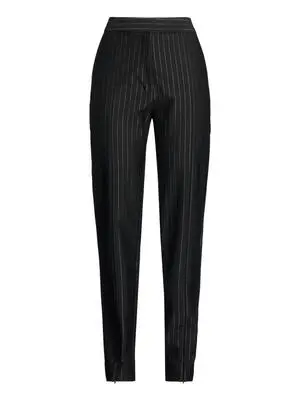GANNI Vertical Striped Tapered Trousers - Black