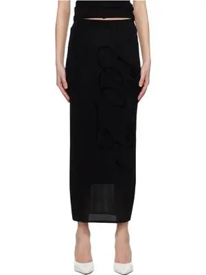 JEAN PAUL GAULTIER Jean Paul Gaultier Flocked Logo Midi Skirt