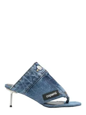 Coperni 70mm Denim Sandals Blue