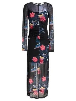GANNI Multicolor Mesh Dress - Black
