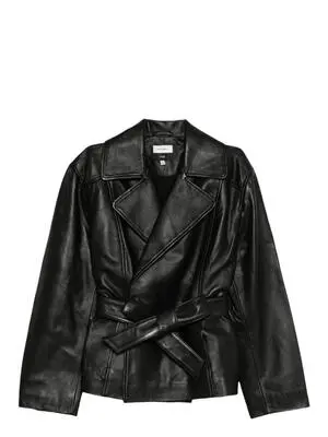 REFORMATION Veda Jaden Leather Jacket - Black