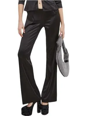 Stine Goya Plaque Detail Flared Trousers - Black