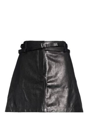 SPORTMAX Sportmax Glossy Leather Mini Skirt With Buckle Belt