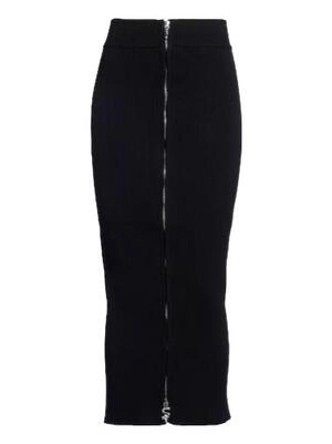 Sportmax Ribbed-knit Midi Skirt With Zipper Detail - Black