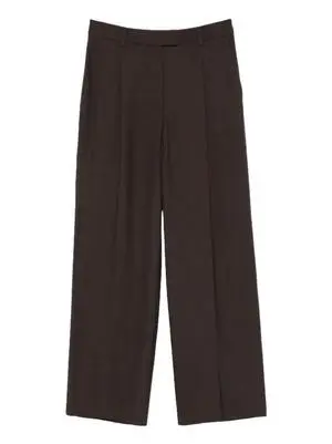 LOW CLASSIC Pleated Front Trousers - Black