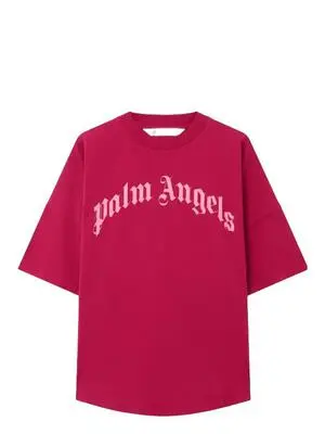 Palm Angels Curved Logo T-shirt - Red