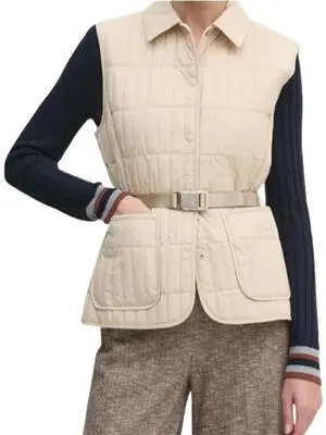 Mackage Helia Quilted Belted Gilet - Light Beige