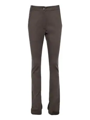 LOW CLASSIC Slit Hem Slim-fit Trousers - Black
