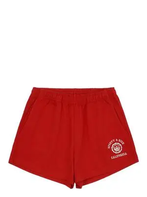 SPORTY  RICH Sporty & Rich Elasticated Logo Shorts - Red