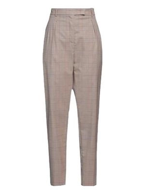 Max Mara Plaid Cool Wool Trousers - Nude