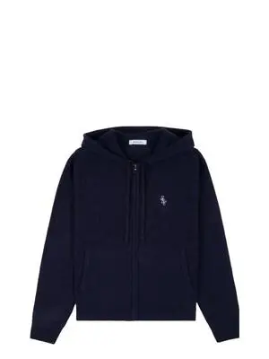 SPORTY  RICH Sporty & Rich Zip Hoodie With Embroidered Detail - No