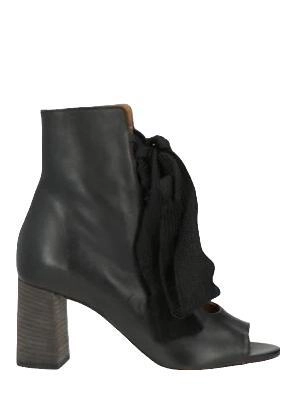 Chloé Ankle Boots With Open Toe And Block Heel - Black