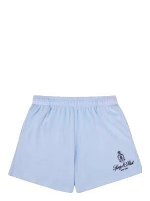 SPORTY  RICH Sporty & Rich Embroidered Logo Shorts - Blue
