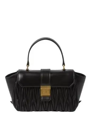 Miu Miu Matelassé Leather Tote Bag - Black